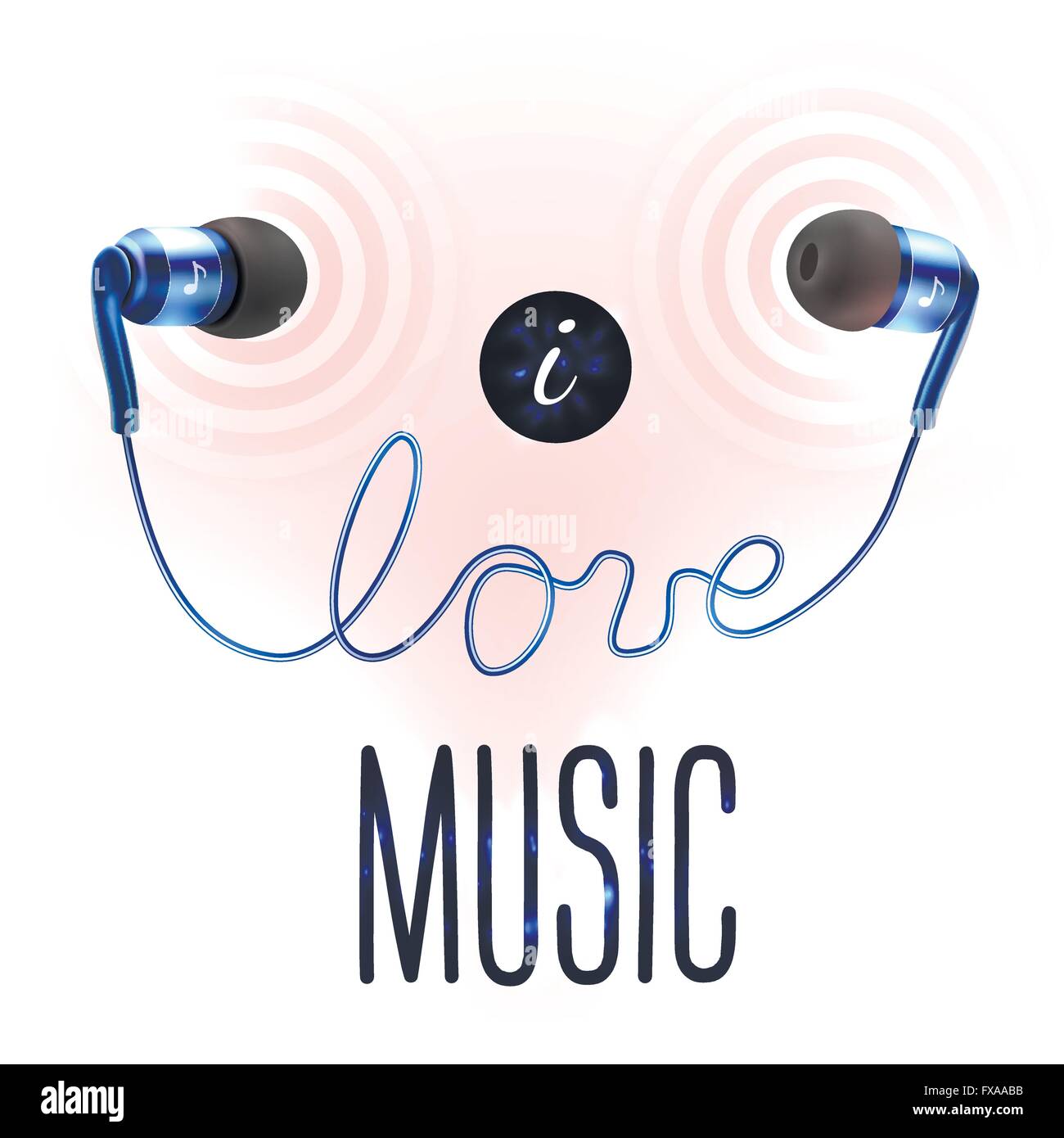 Headphones heart concept love Cut Out Stock Images & Pictures - Alamy