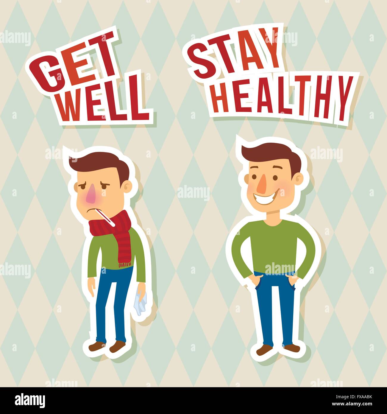 Sick and healthy characters Stock Vector Image & Art - Alamy