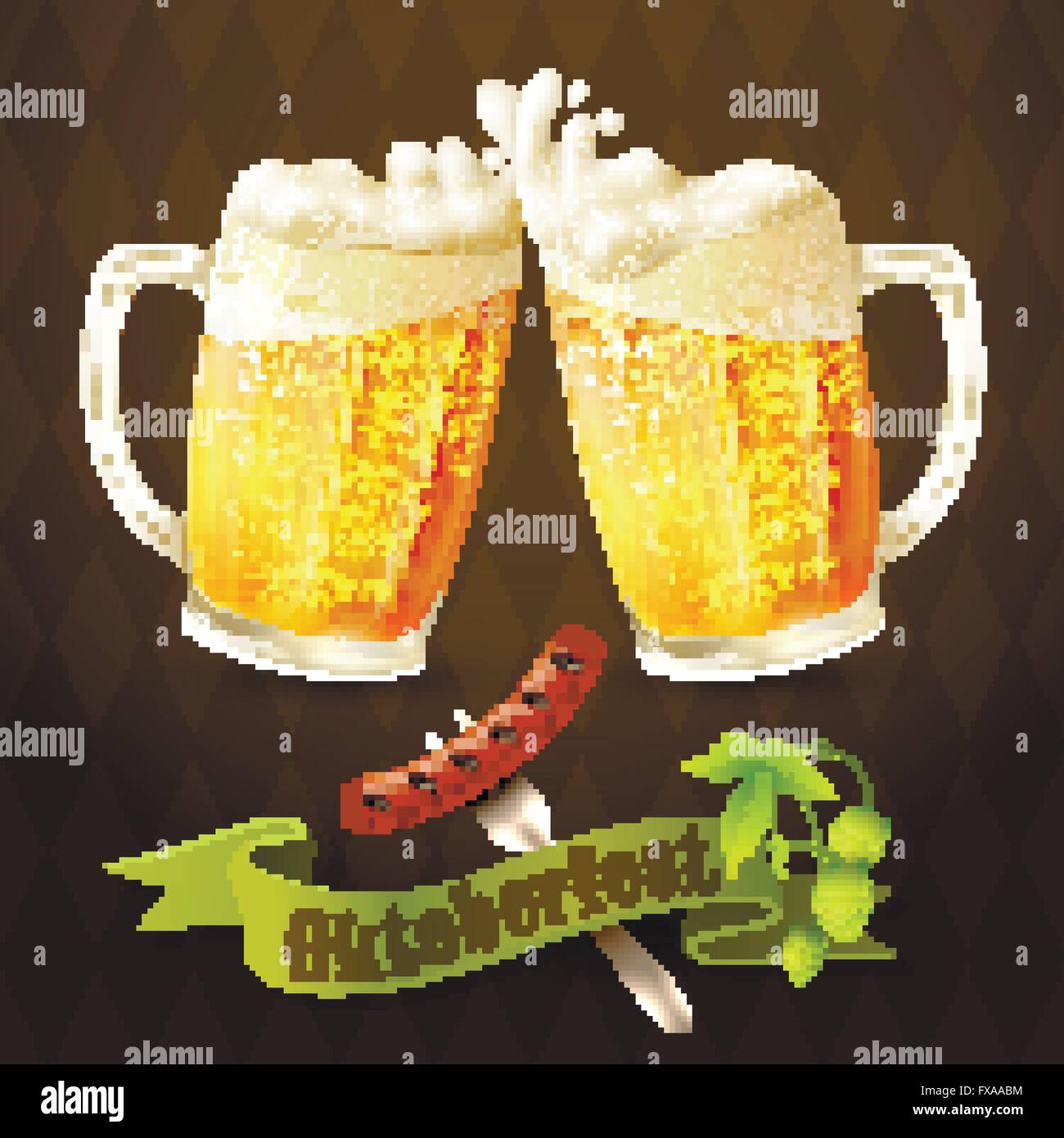 Beer mugs Octoberfest poster Stock Vector Image & Art - Alamy