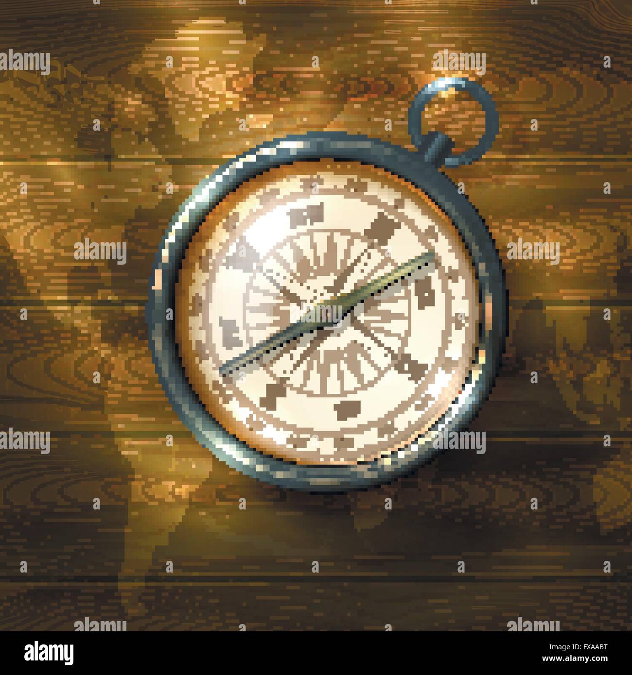 Old map brass compass Stock Vector Images - Alamy