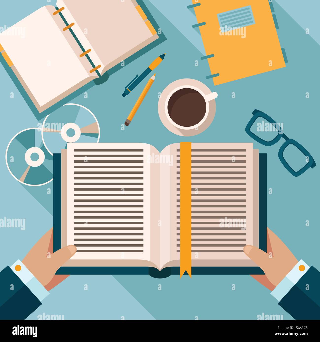 Desktop calendar cup coffee Stock Vector Images - Alamy