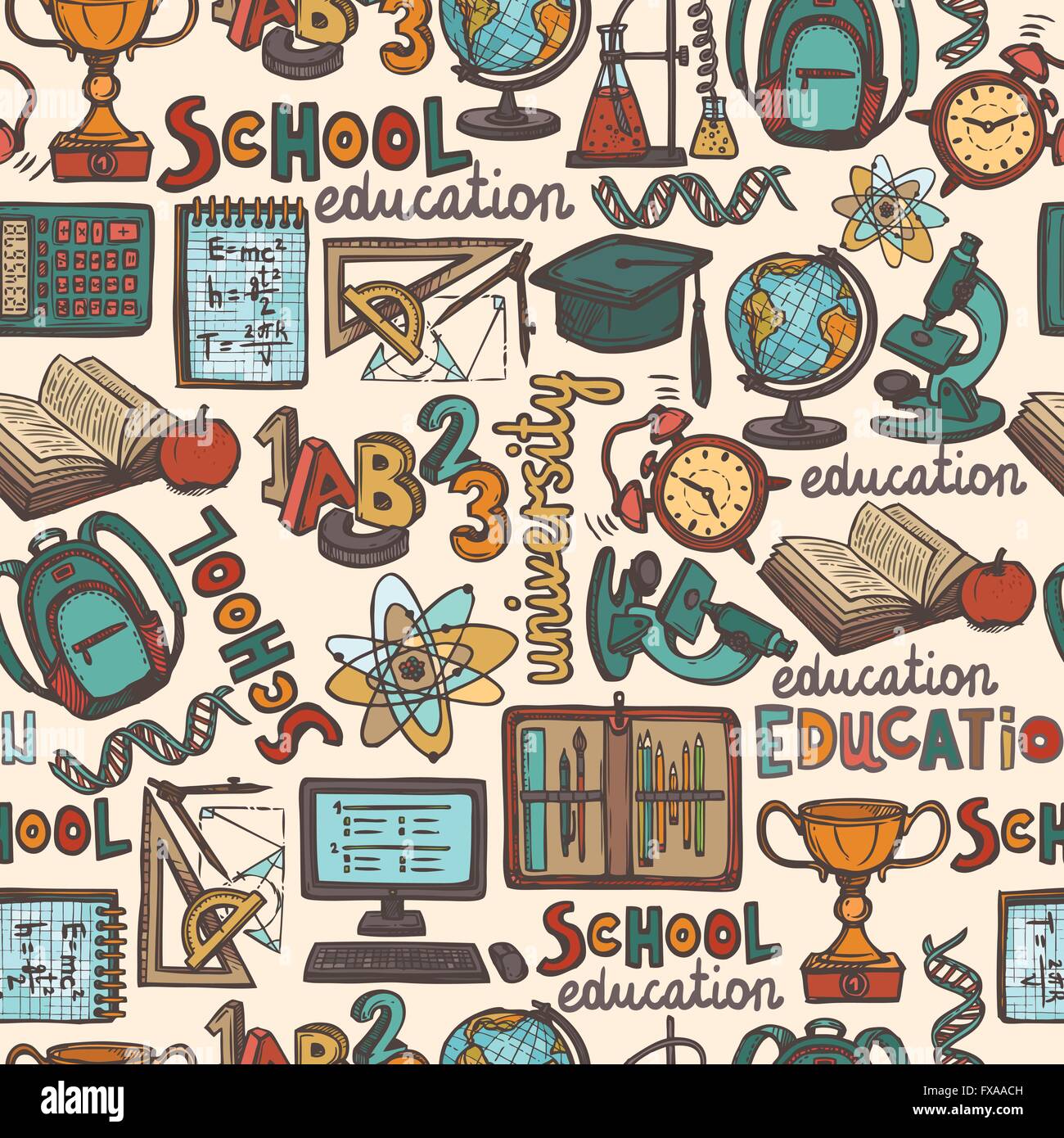 School education seamless pattern Stock Vector Image & Art - Alamy