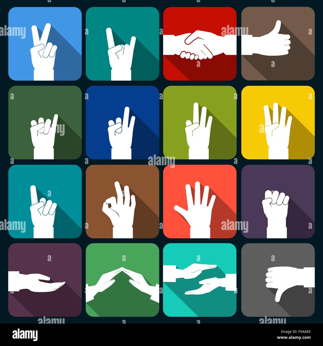 Hands icons set flat Stock Vector Image & Art - Alamy
