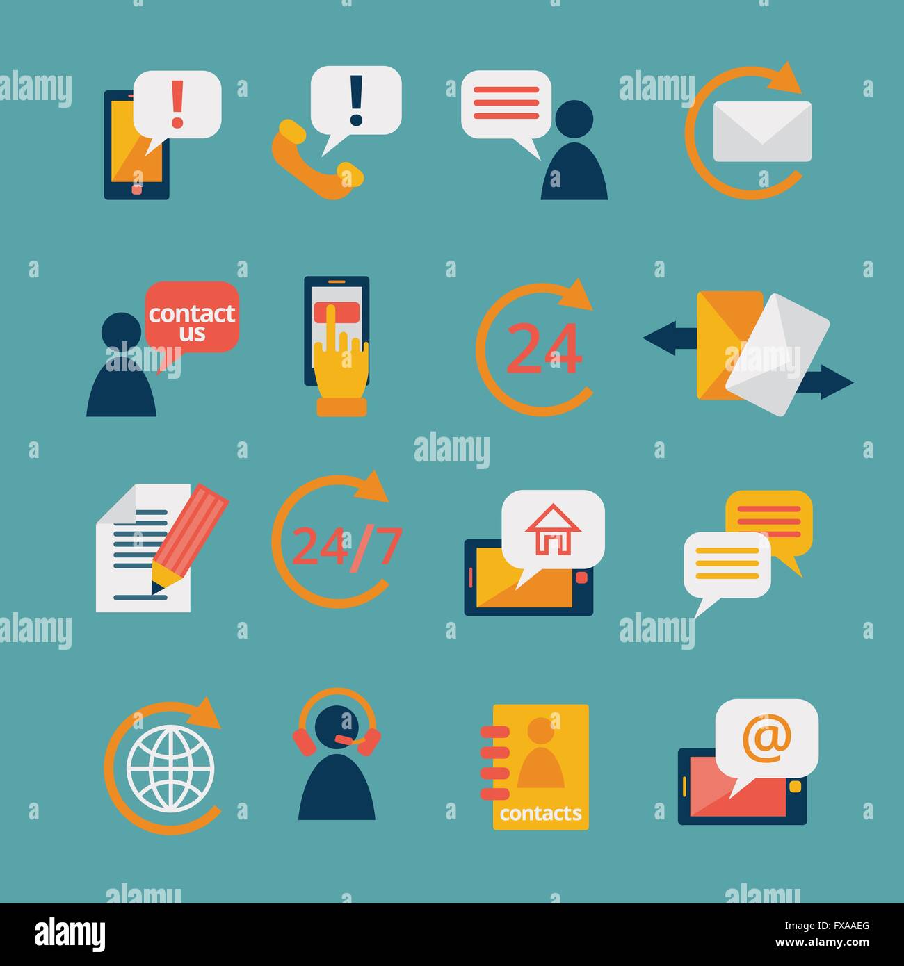 Contact Us Service Icons Stock Vector Image & Art - Alamy