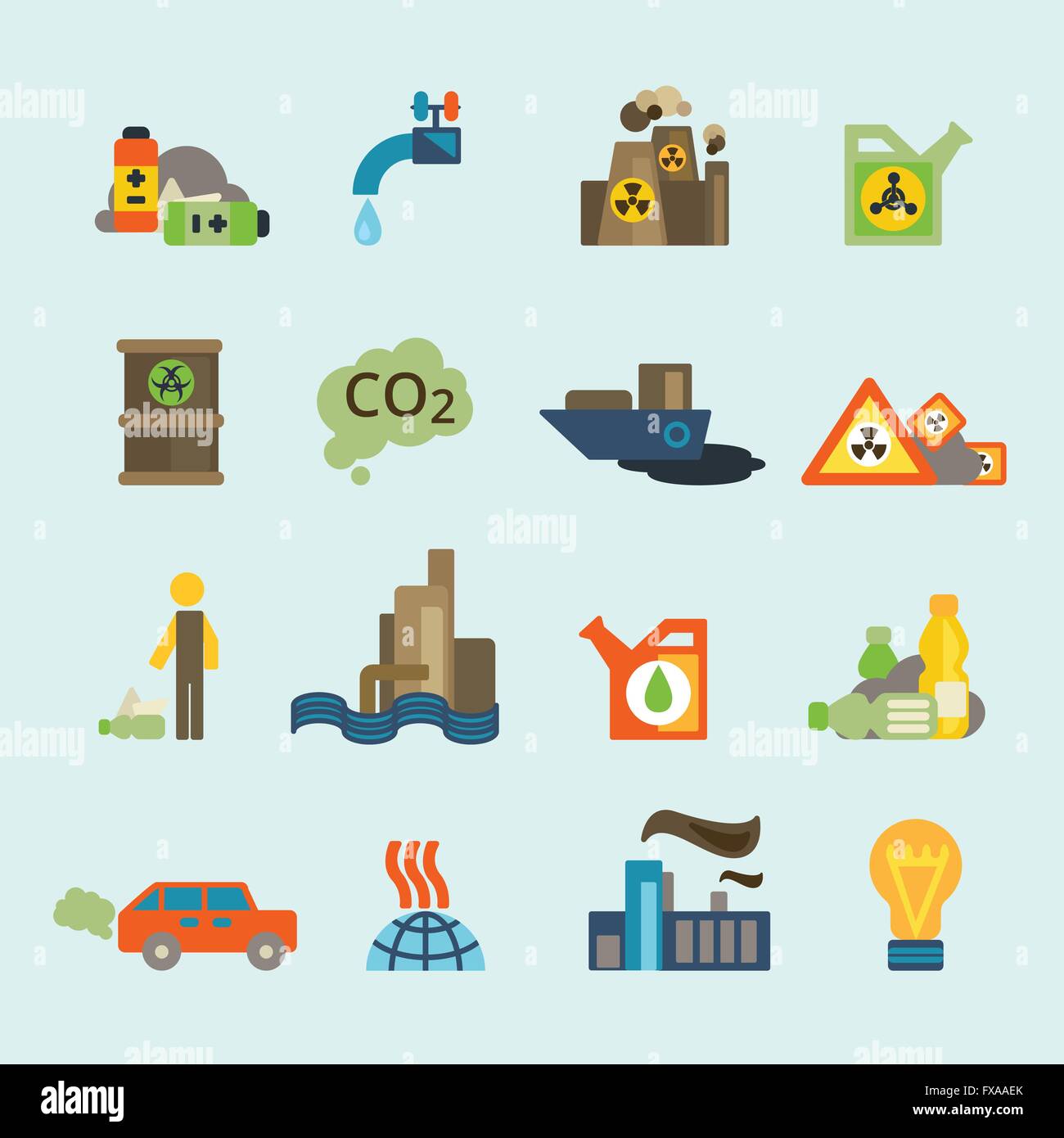 Pollution icon set Stock Vector Image & Art - Alamy