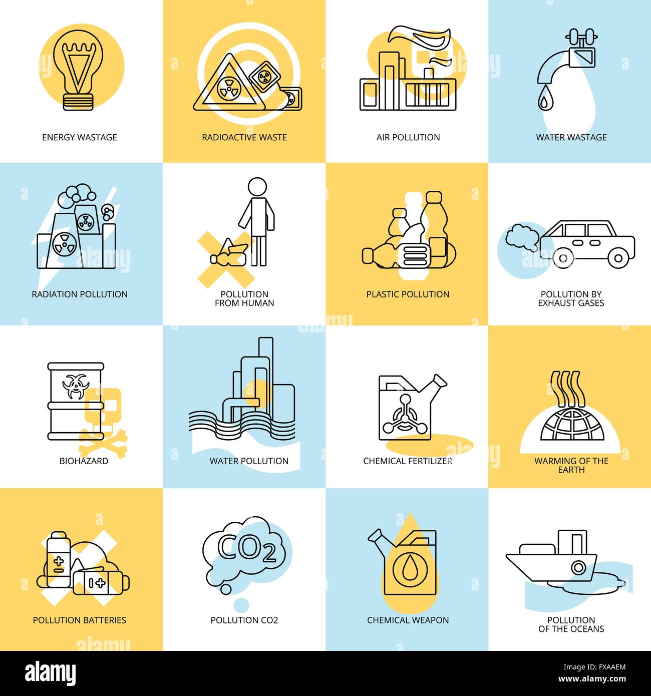 Pollution icon set Stock Vector Image & Art - Alamy