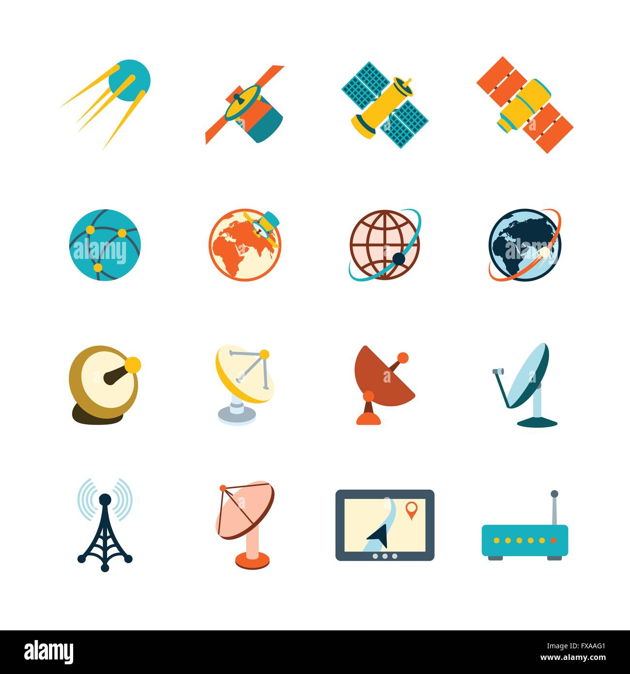 Satellite icons set Stock Vector Image & Art - Alamy