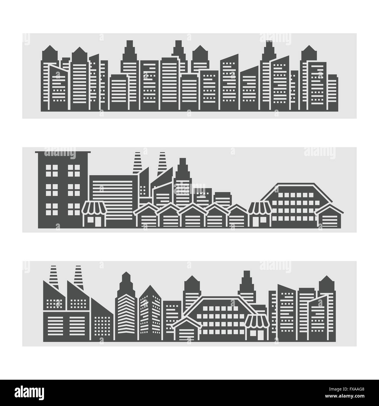 Cityscape icons banner Stock Vector Image & Art - Alamy
