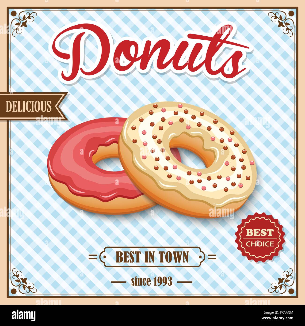 Donut retro poster Stock Vector Image & Art - Alamy