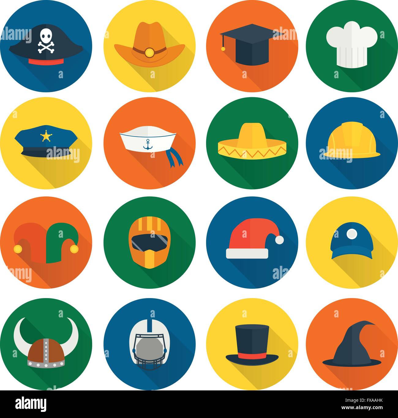 Hat Flat Icons Stock Vector Image & Art - Alamy