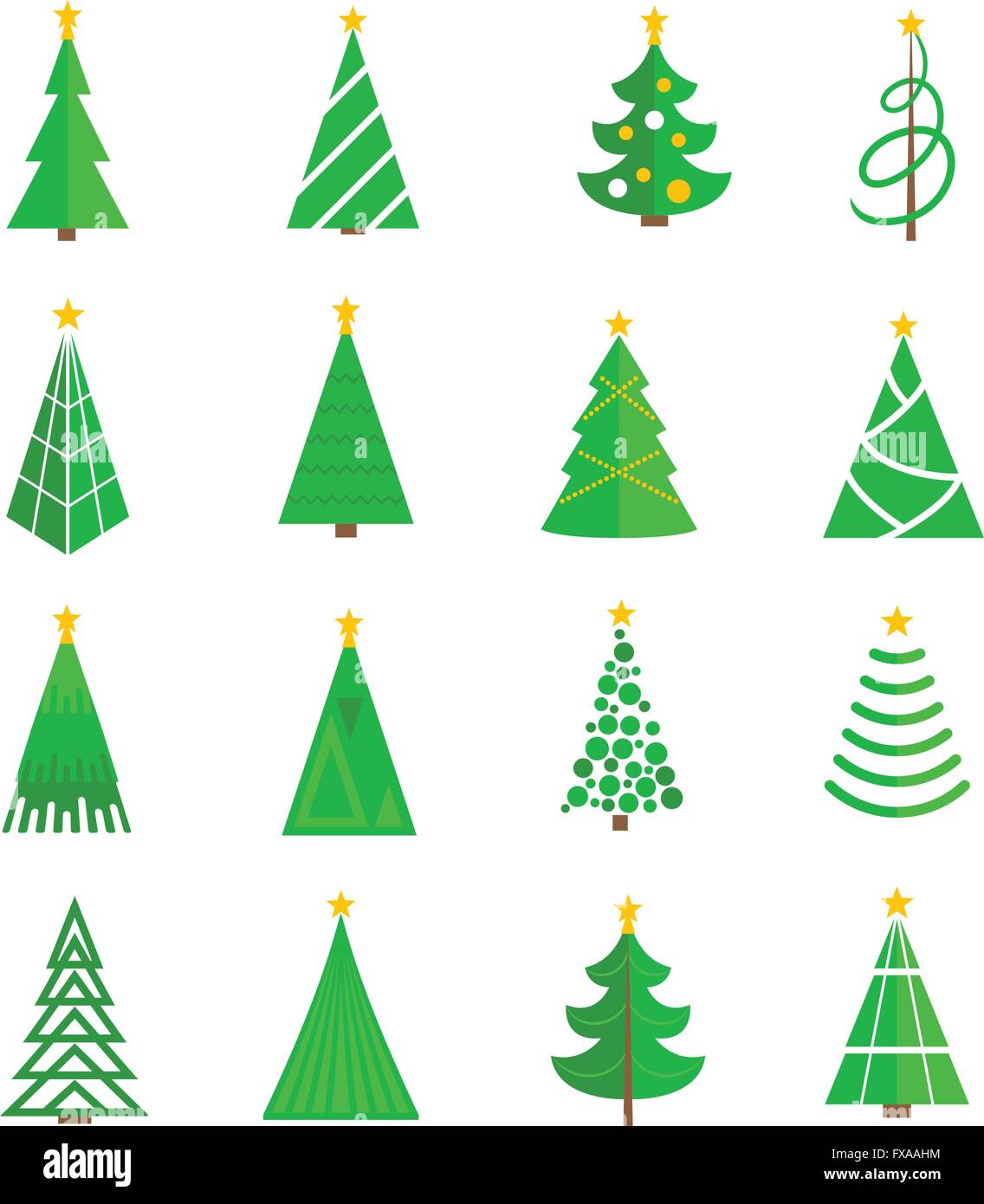 Christmas tree icons flat Stock Vector Image & Art - Alamy