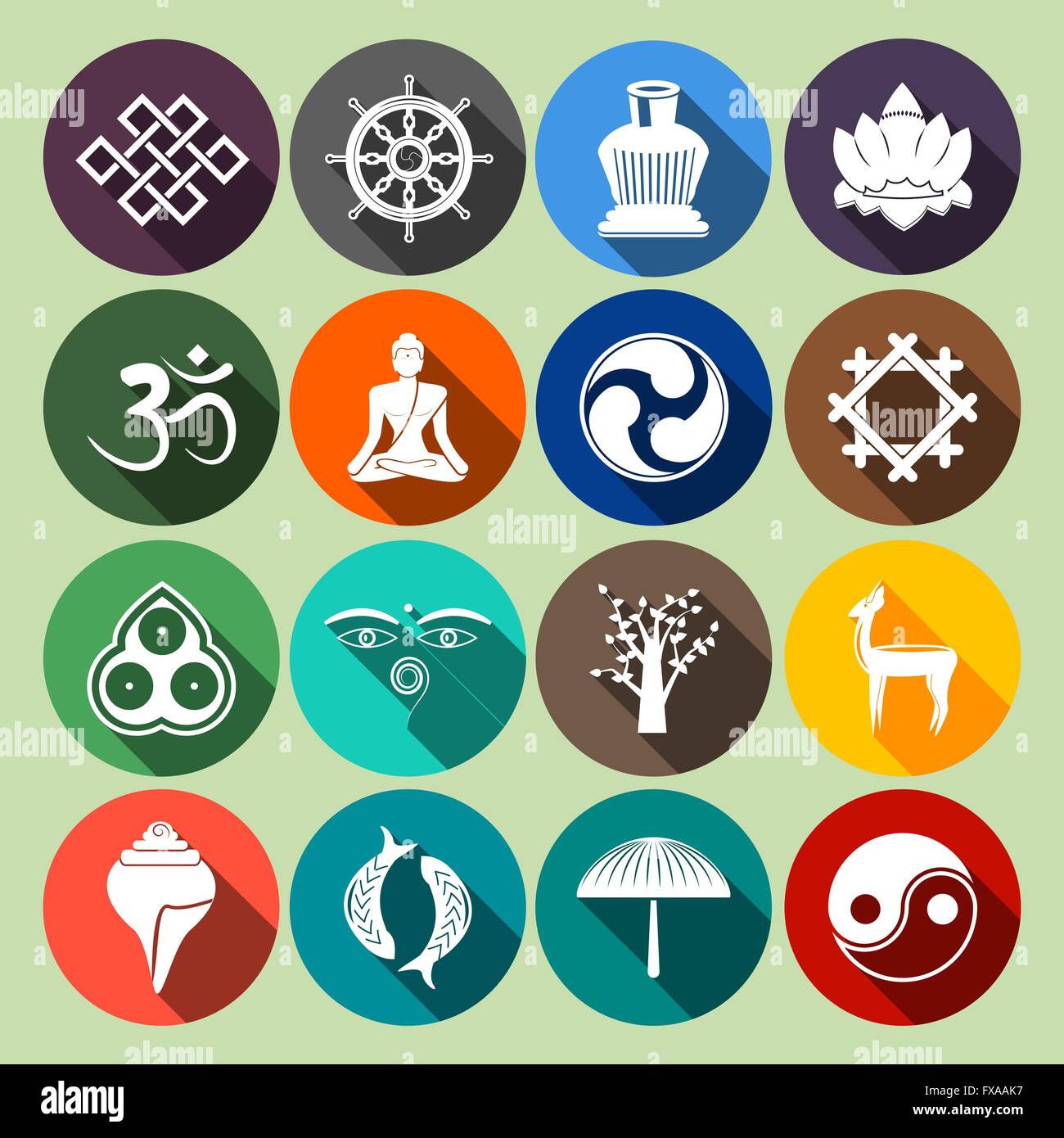 Buddhism spiritual meditation icons Stock Vector Images - Alamy