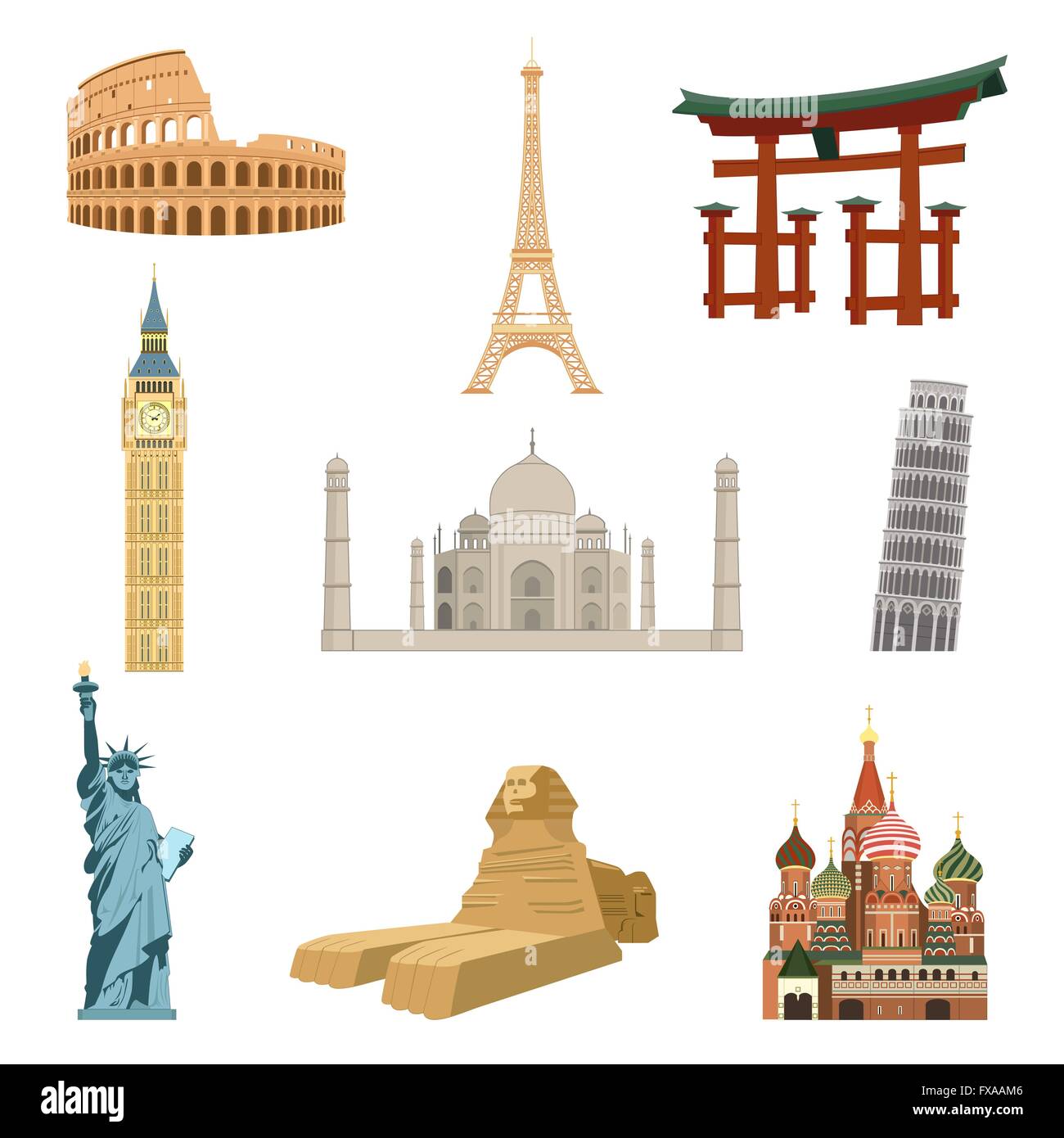 World famous landmarks Stock Vector Image & Art - Alamy
