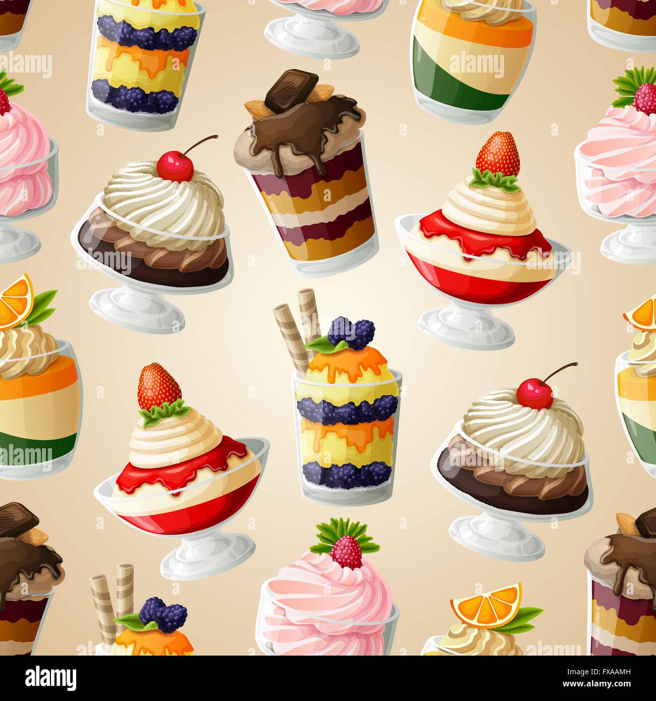 Sweets dessert seamless pattern Stock Vector Image & Art - Alamy