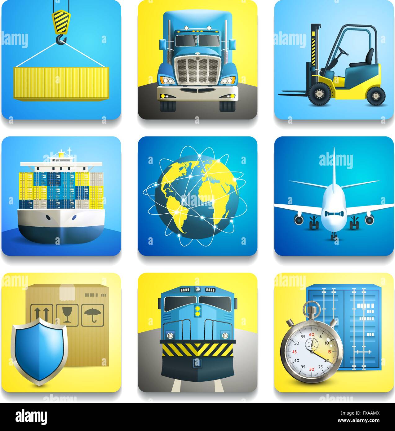 Logistic Icons Set Stock Vector Image & Art - Alamy