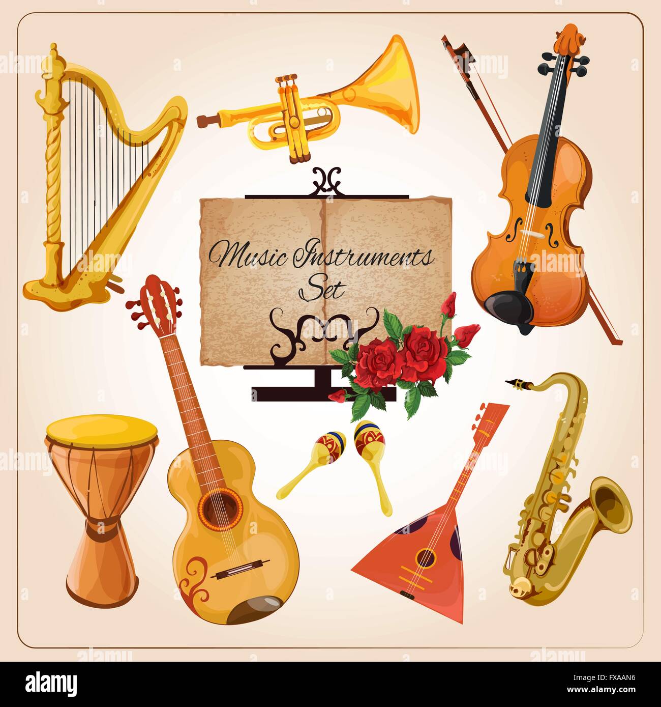 Music instruments color Stock Vector Image & Art - Alamy