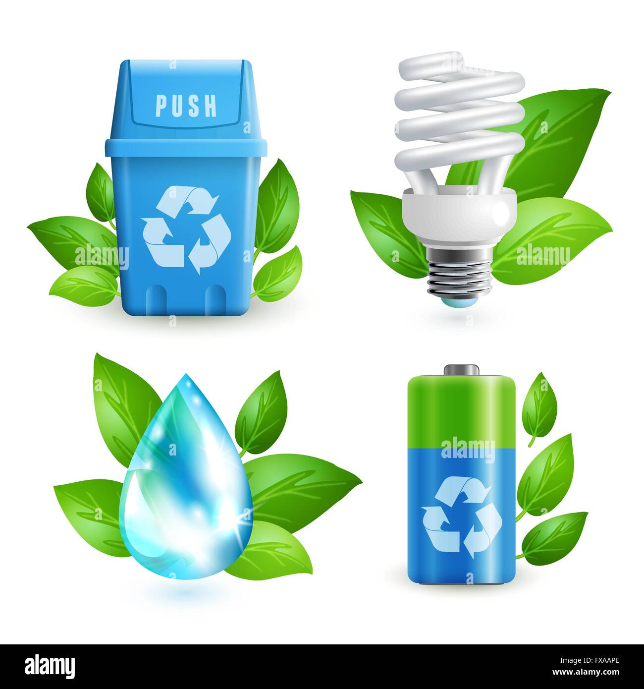 Ecology and waste icon set Stock Vector Image & Art - Alamy