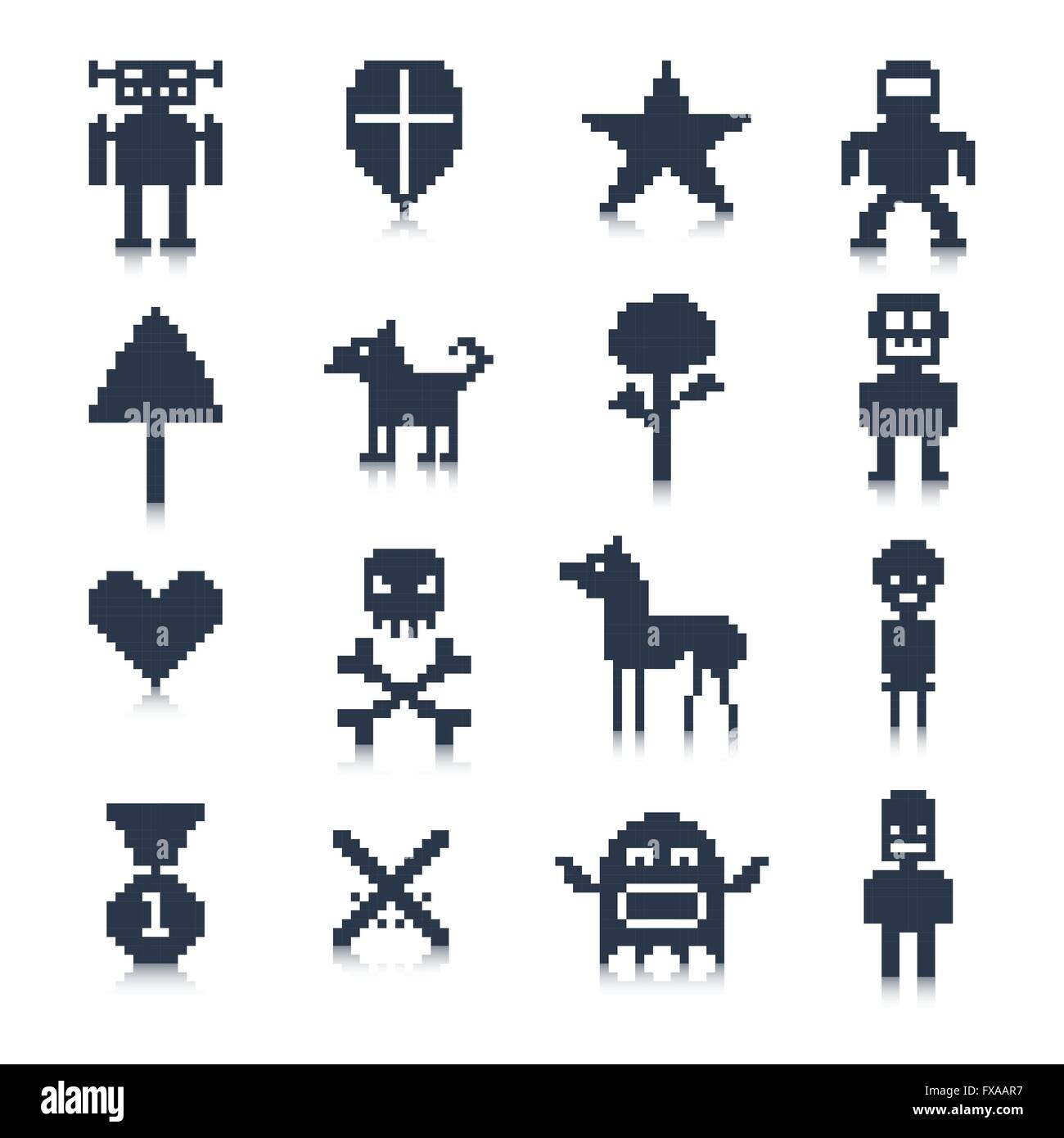 Game Pixel Characters Stock Vector Image & Art - Alamy
