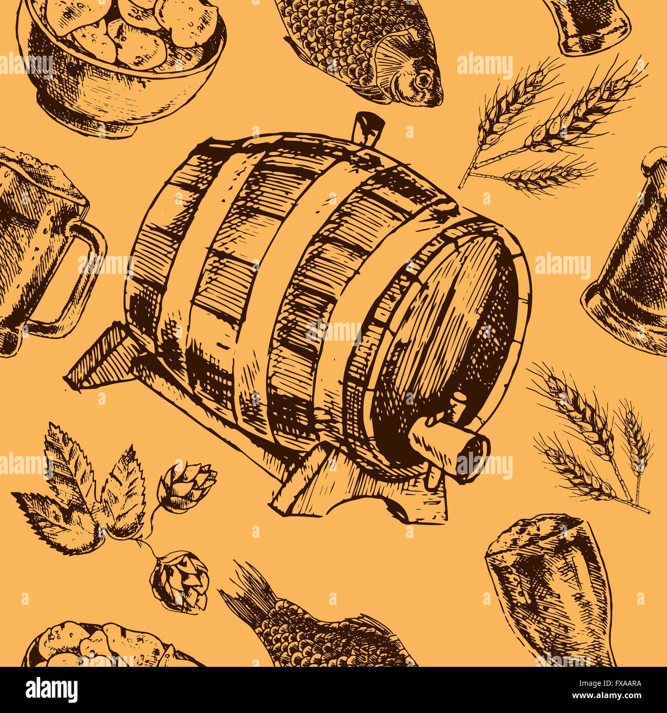 Beer retro seamless pattern Stock Vector Image & Art - Alamy