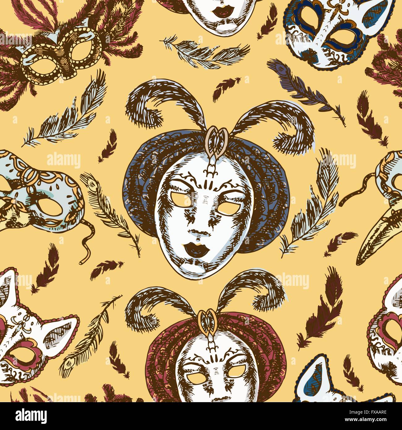 Full face masquerade mask Stock Vector Images - Alamy