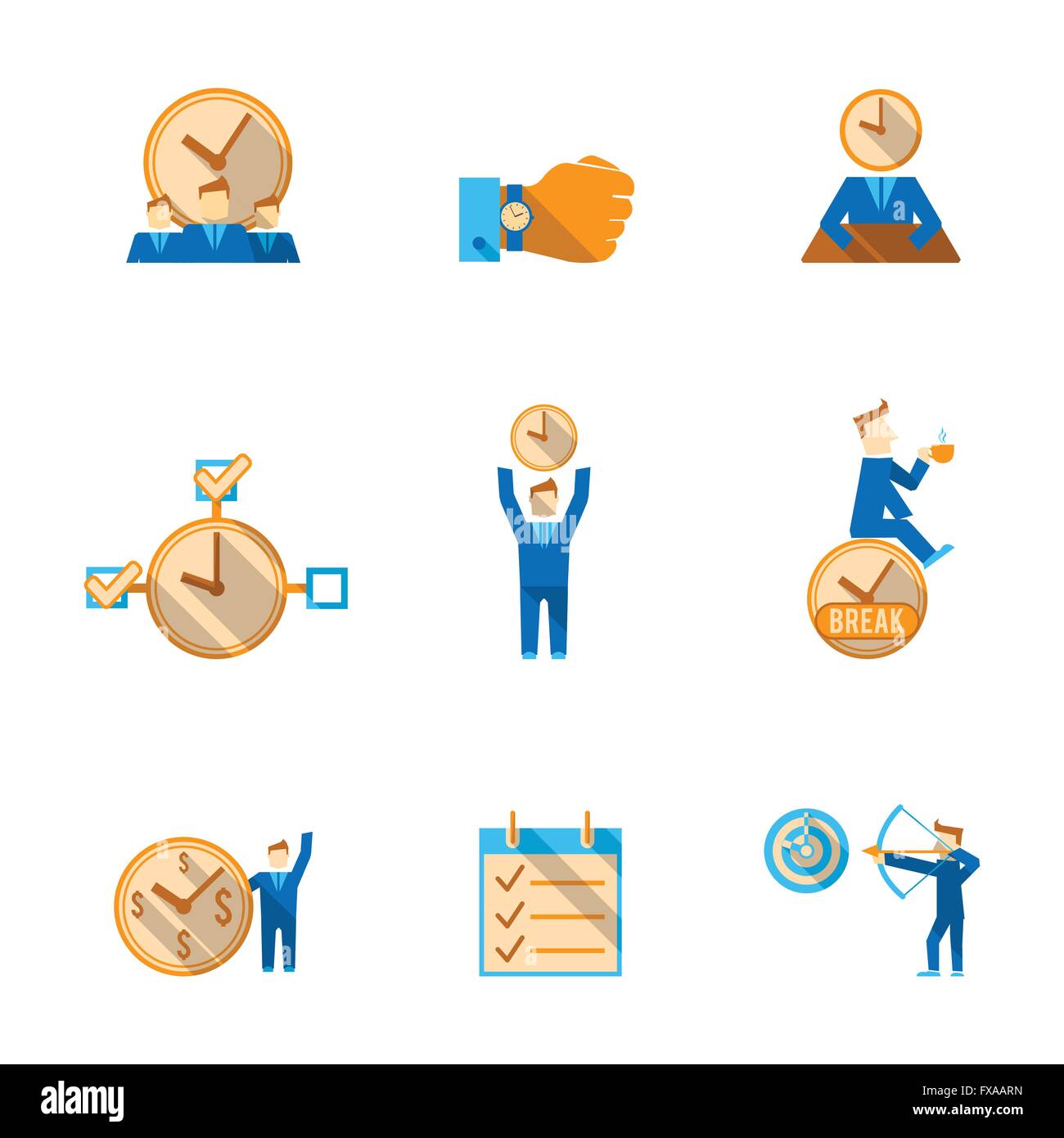 Time management icons set Stock Vector Image & Art - Alamy