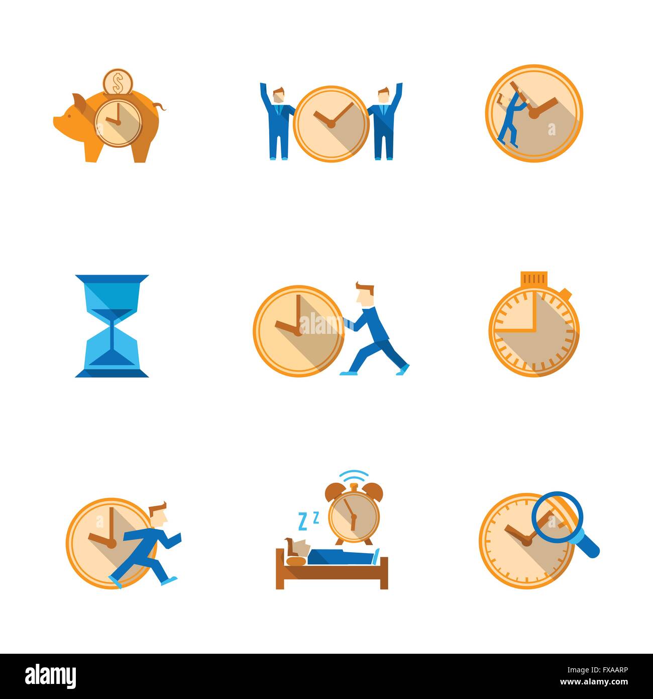Time management icons set Stock Vector Image & Art - Alamy