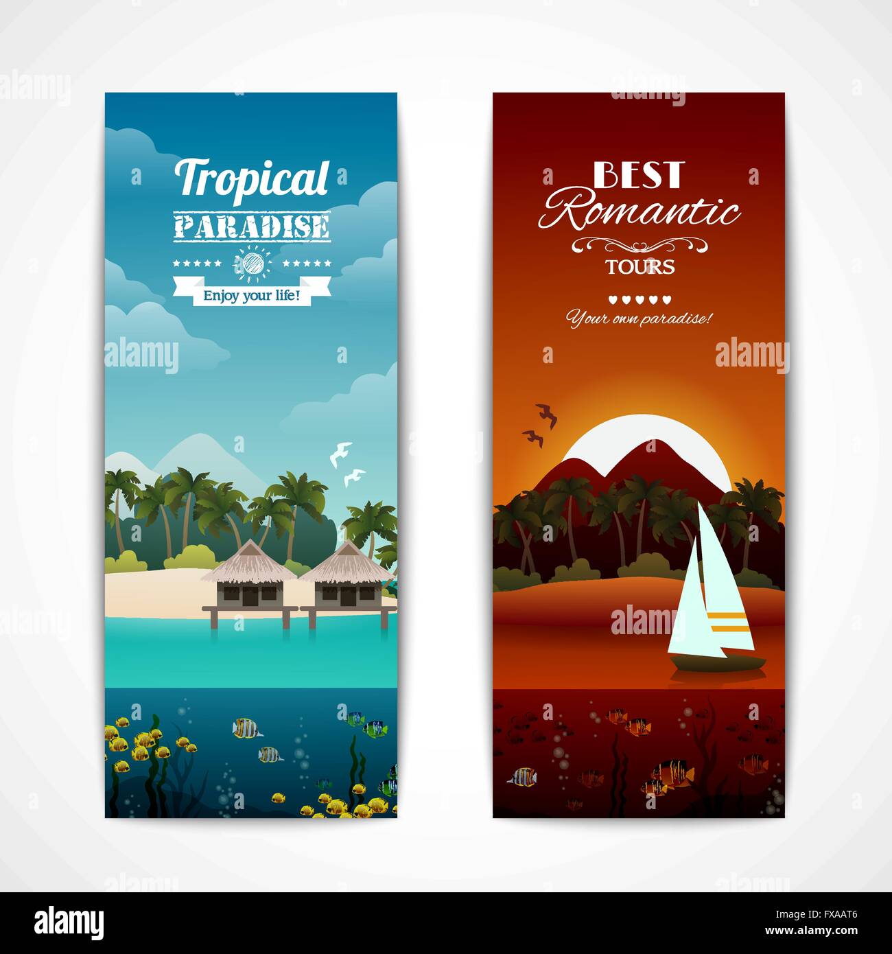 Tropical island vertical banners Stock Vector Image & Art - Alamy