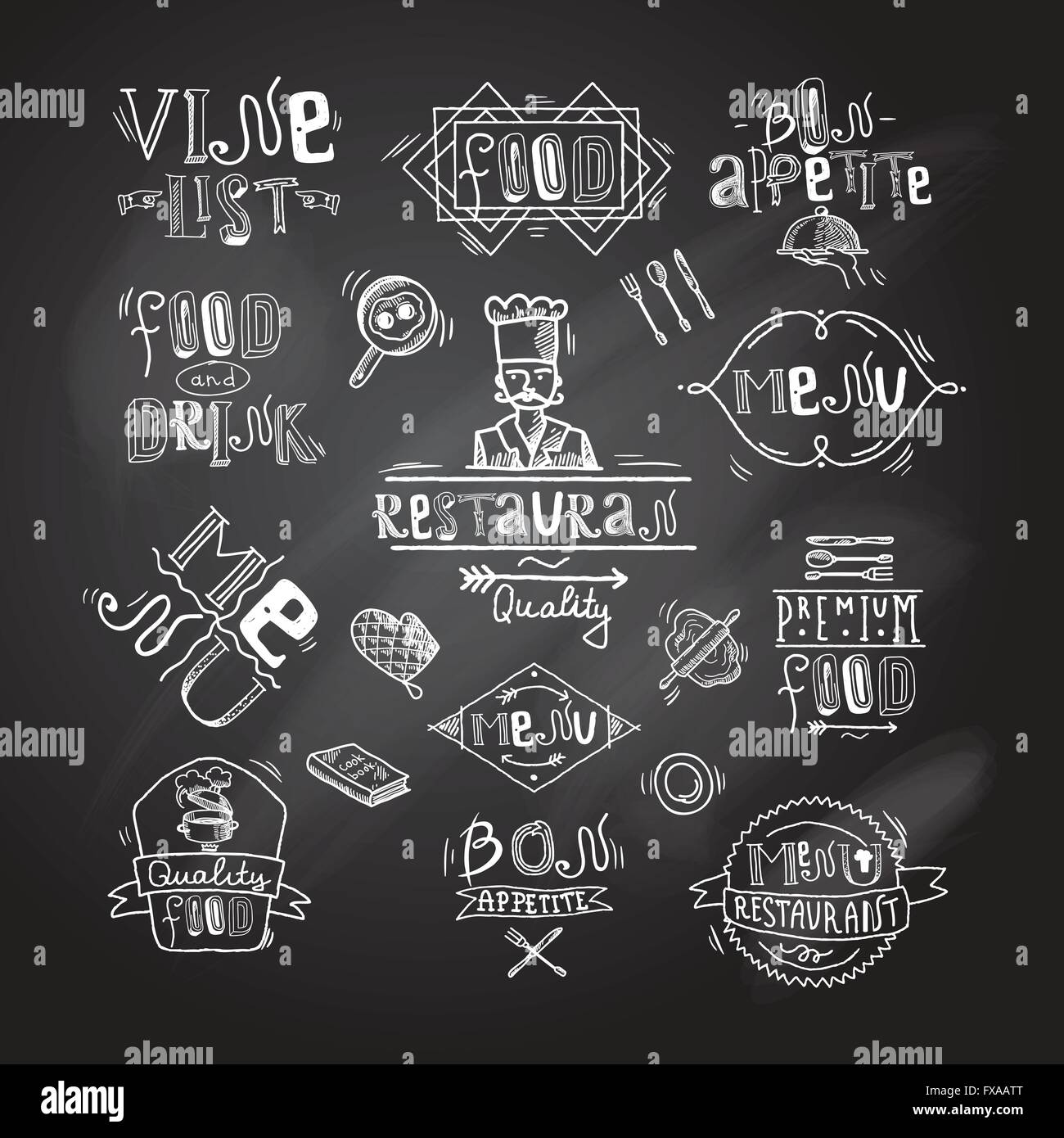 Restaurant label chalkboard Stock Vector Image & Art - Alamy