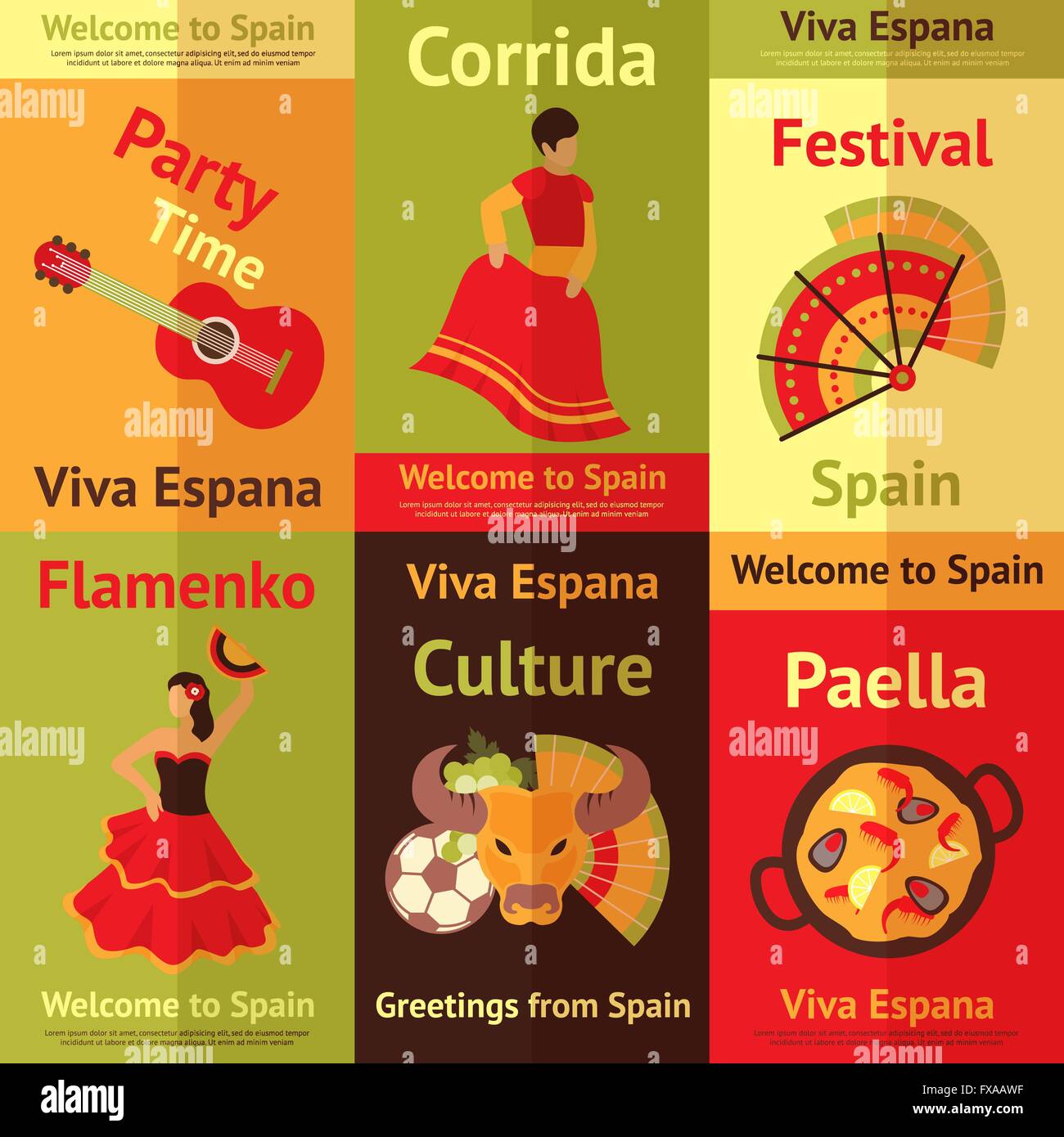 Spain retro posters set Stock Vector Image & Art - Alamy