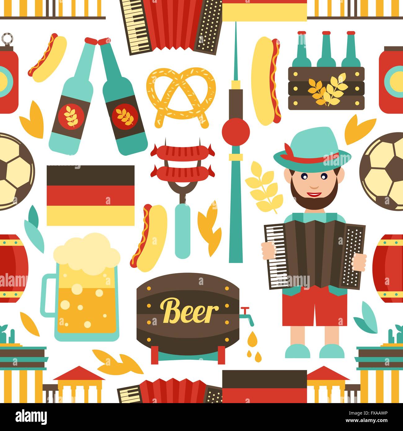Germany travel seamless pattern Stock Vector Image & Art - Alamy