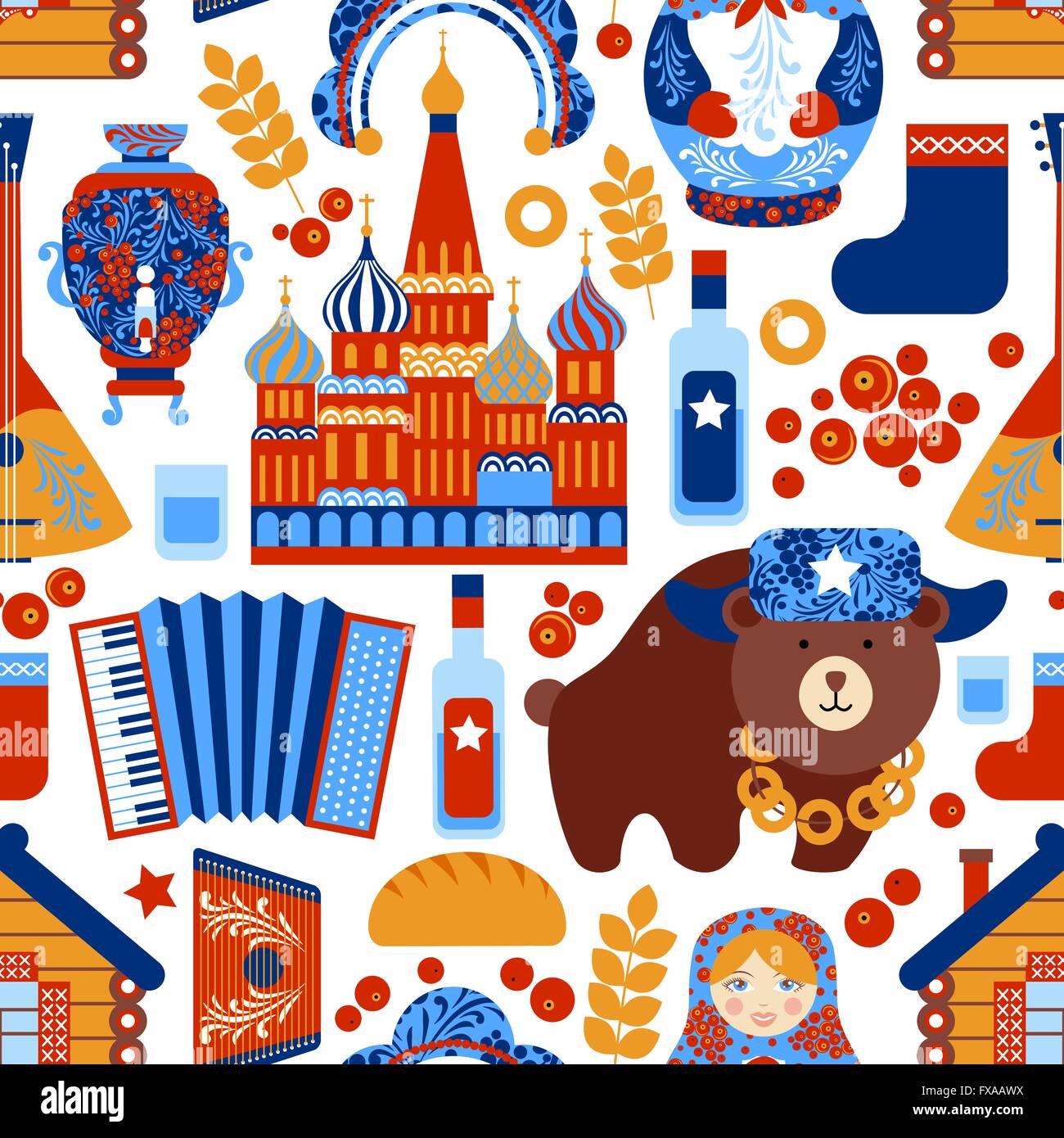 Russia travel seamless pattern Stock Vector Image & Art - Alamy