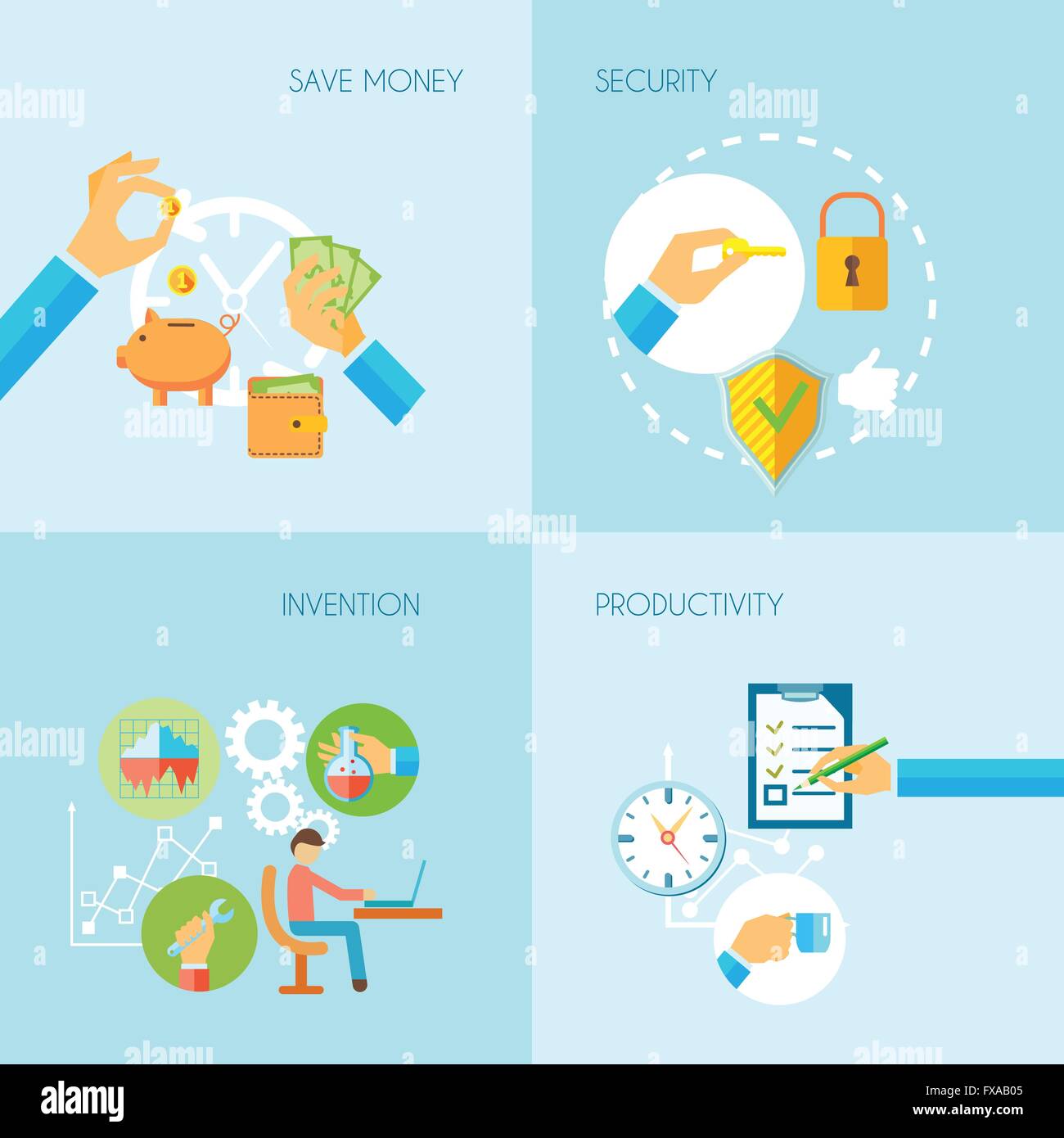 Hand holding objects flat set Stock Vector Image & Art - Alamy