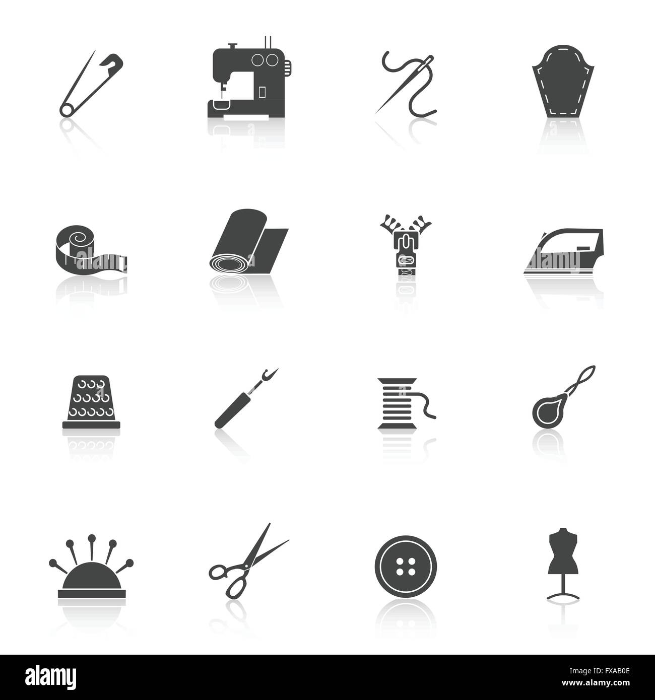 Sewing equipment icons set black Stock Vector Image & Art - Alamy
