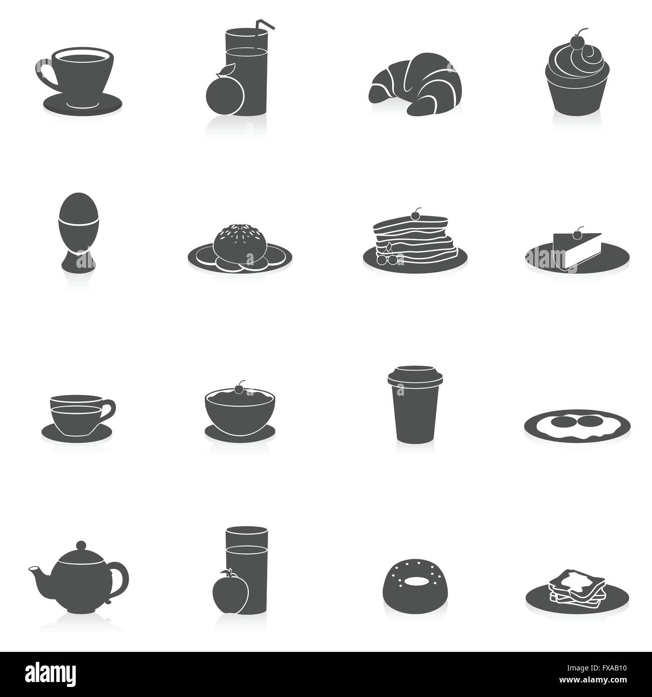Breakfast Icons Black Stock Vector Image & Art - Alamy