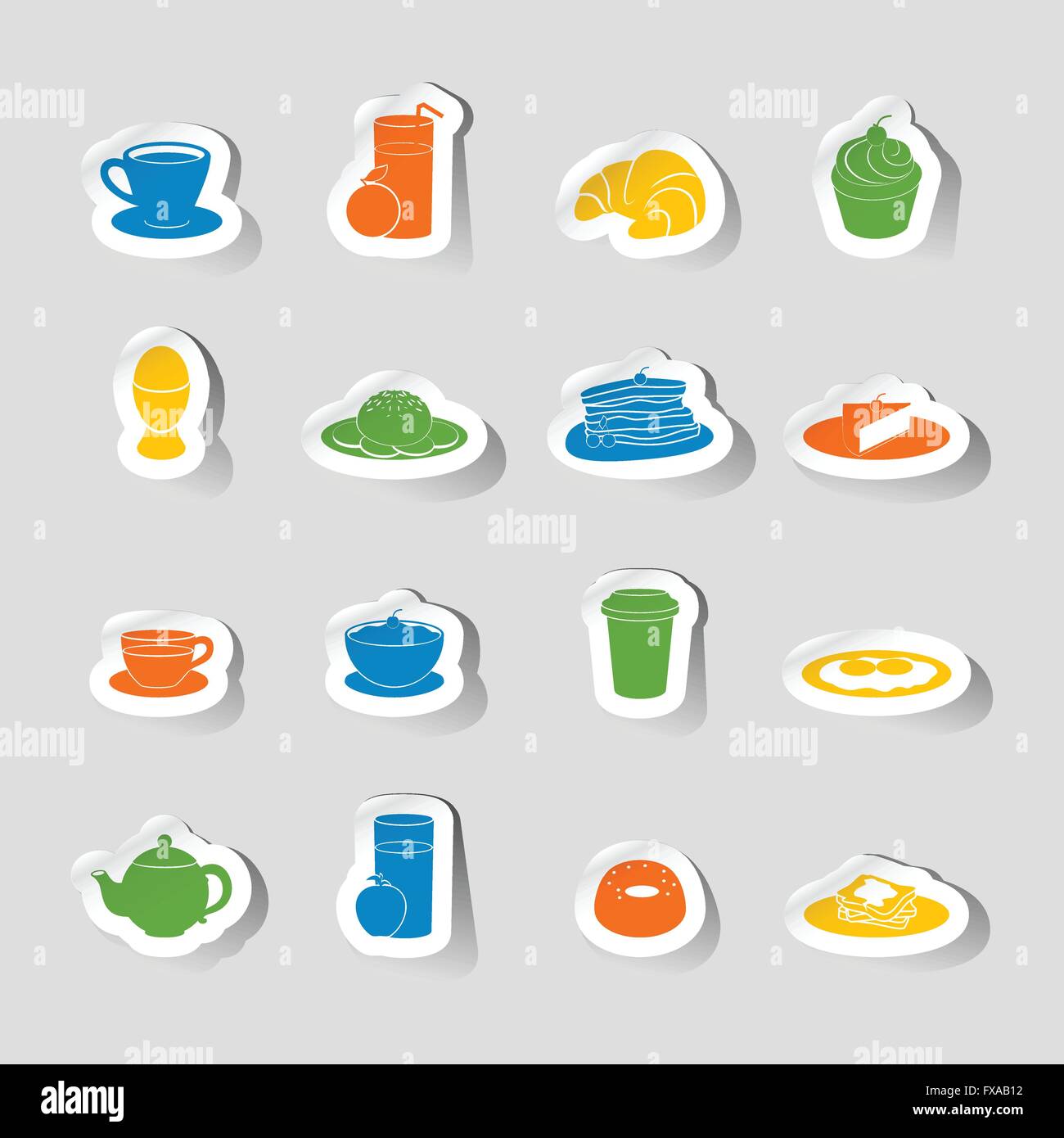 Breakfast icon sticker Stock Vector Image & Art - Alamy