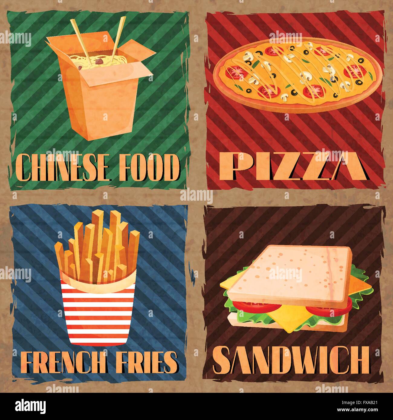 Fast food menu cards Stock Vector Image & Art - Alamy