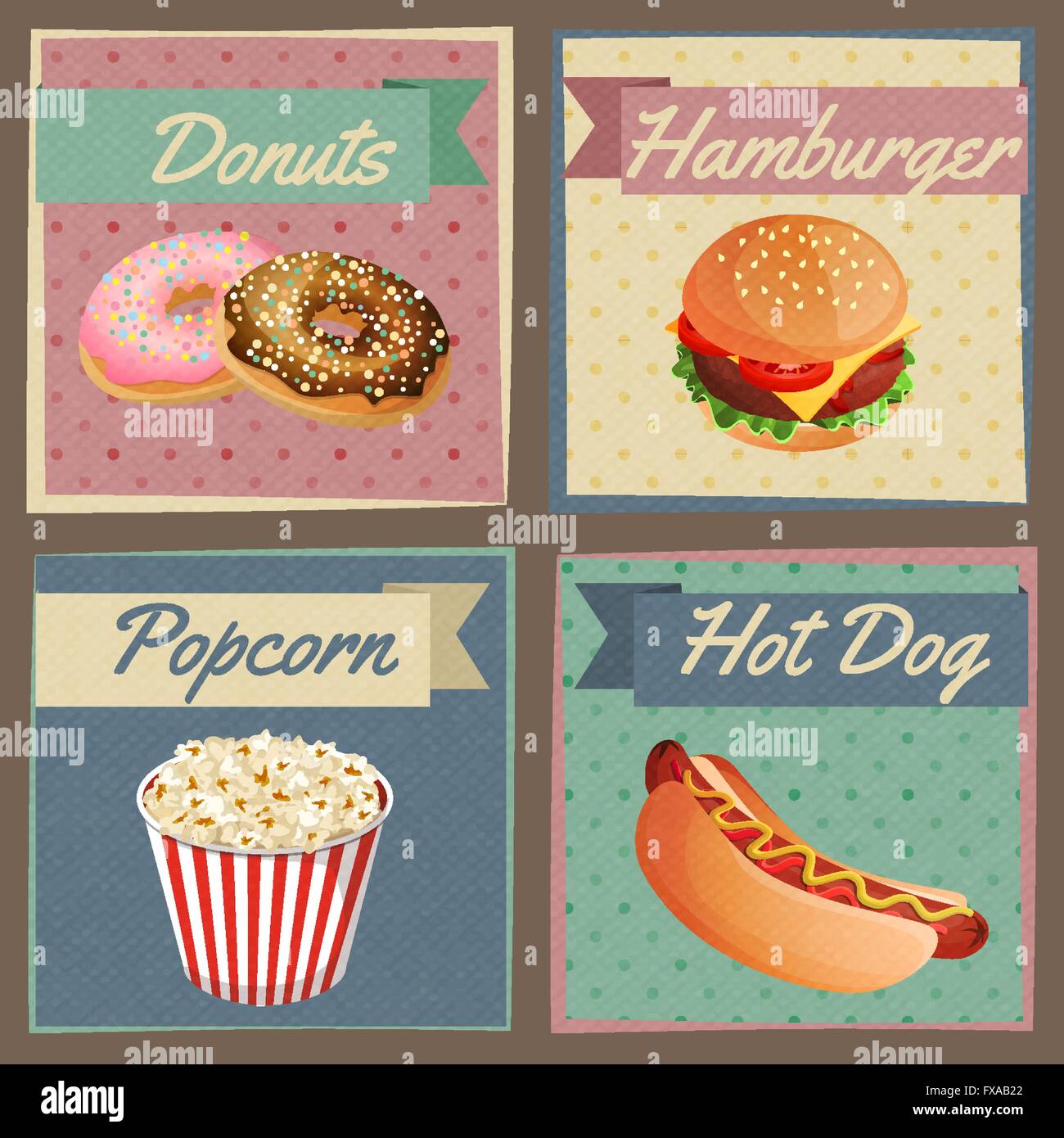 Fast food menu cards Stock Vector Image & Art - Alamy
