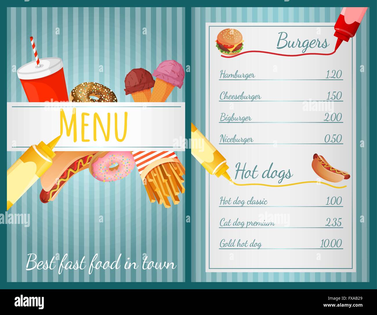 Fast food menu Stock Vector Image & Art - Alamy