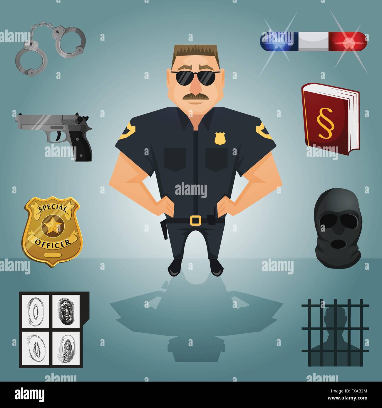 Policeman mobile phone Stock Vector Images - Alamy