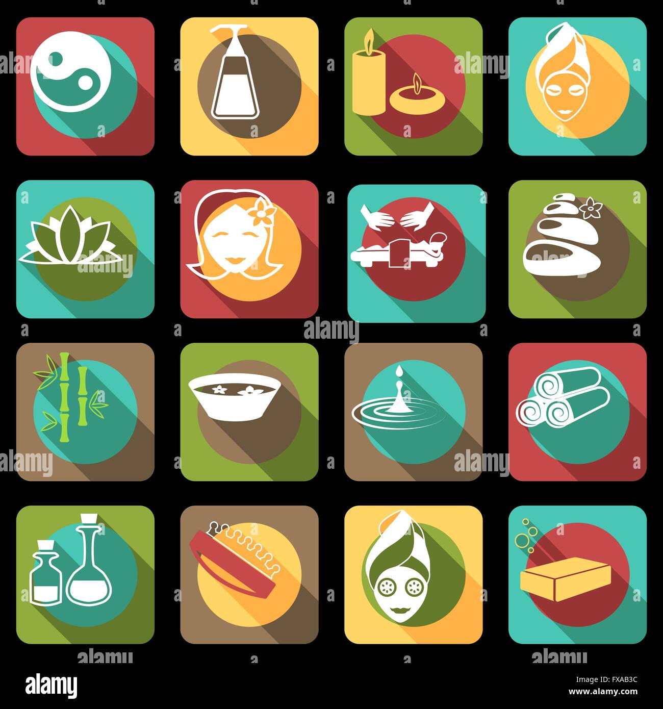 Spa Icons flat Stock Vector Image & Art - Alamy