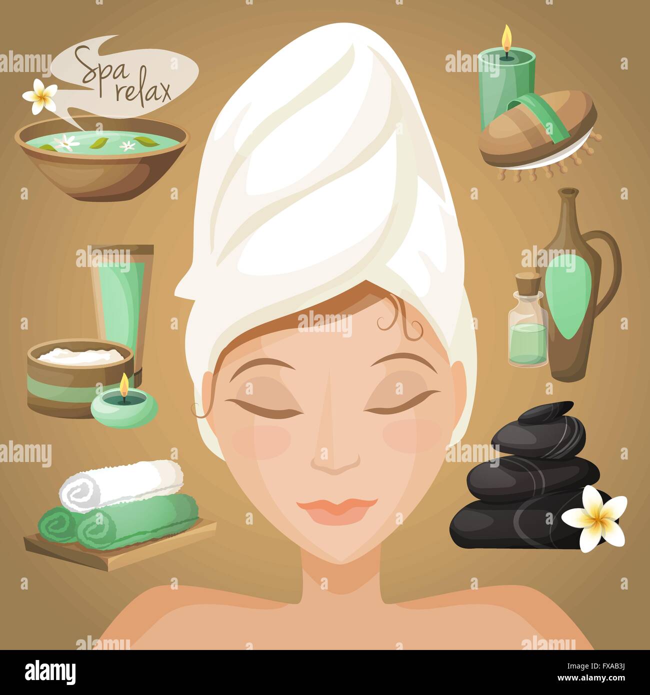 Woman salt bath Stock Vector Images - Alamy