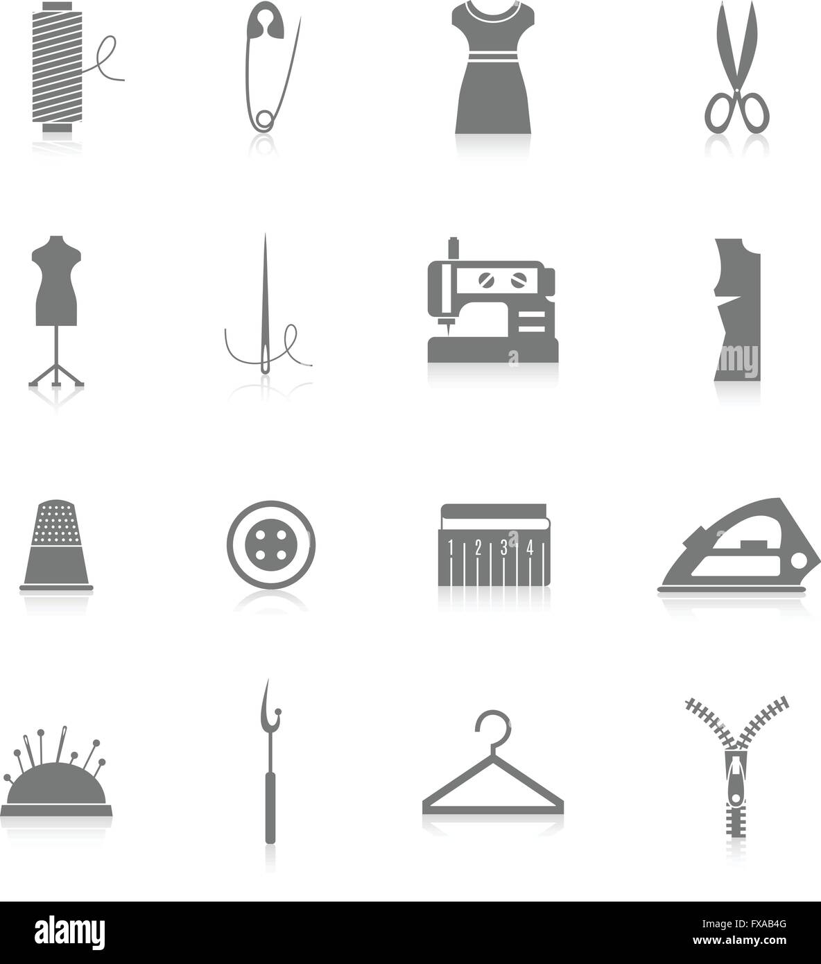 Sewing equipment icons set black Stock Vector Image & Art - Alamy