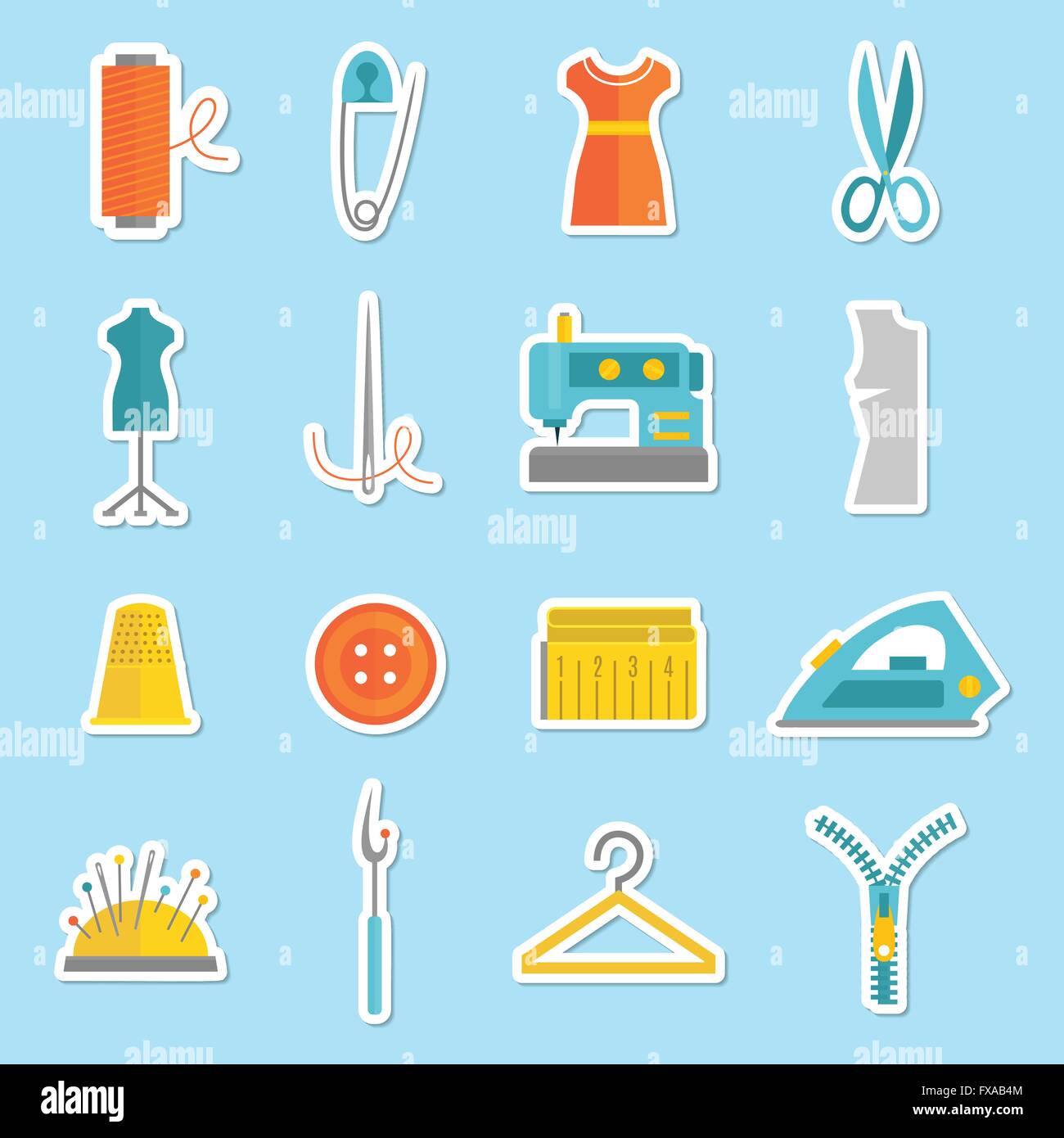 Sewing equipment stickers Stock Vector Image & Art - Alamy