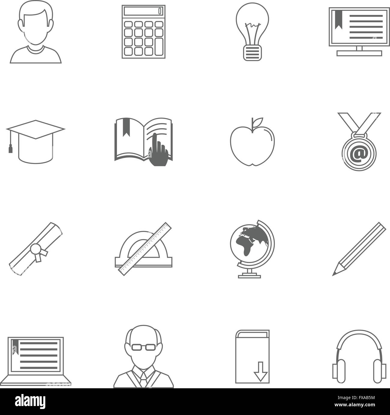 Education Outline Icons Stock Vector Image & Art - Alamy