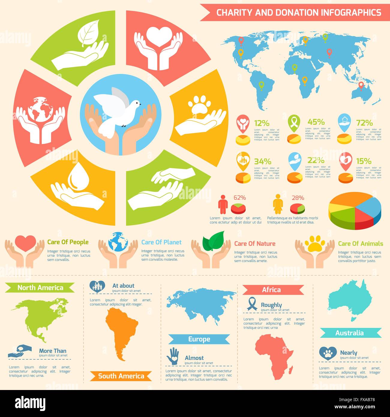 Charity and donation infographics Stock Vector Image & Art - Alamy