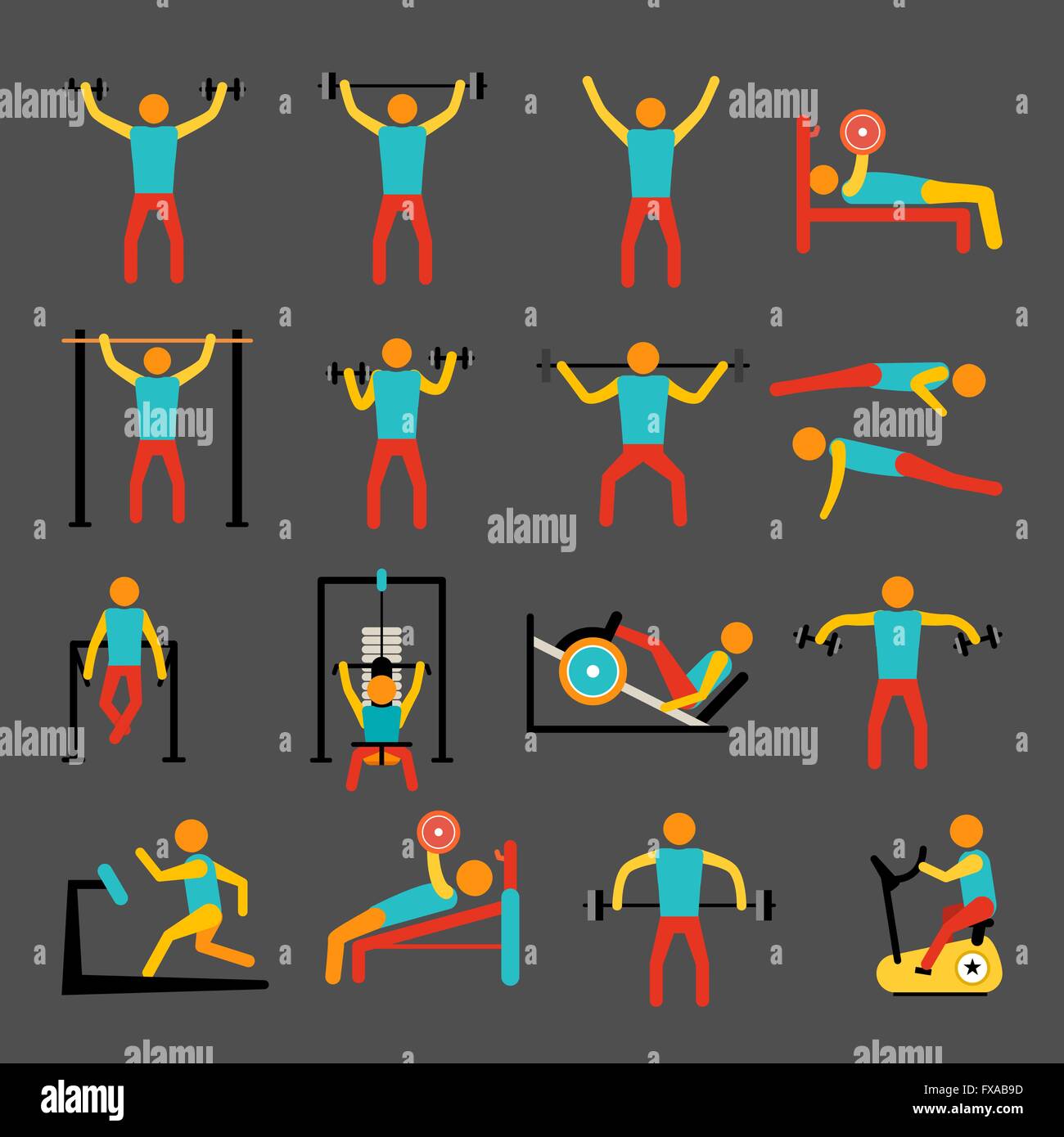 Workout training icons set Stock Vector Image & Art - Alamy