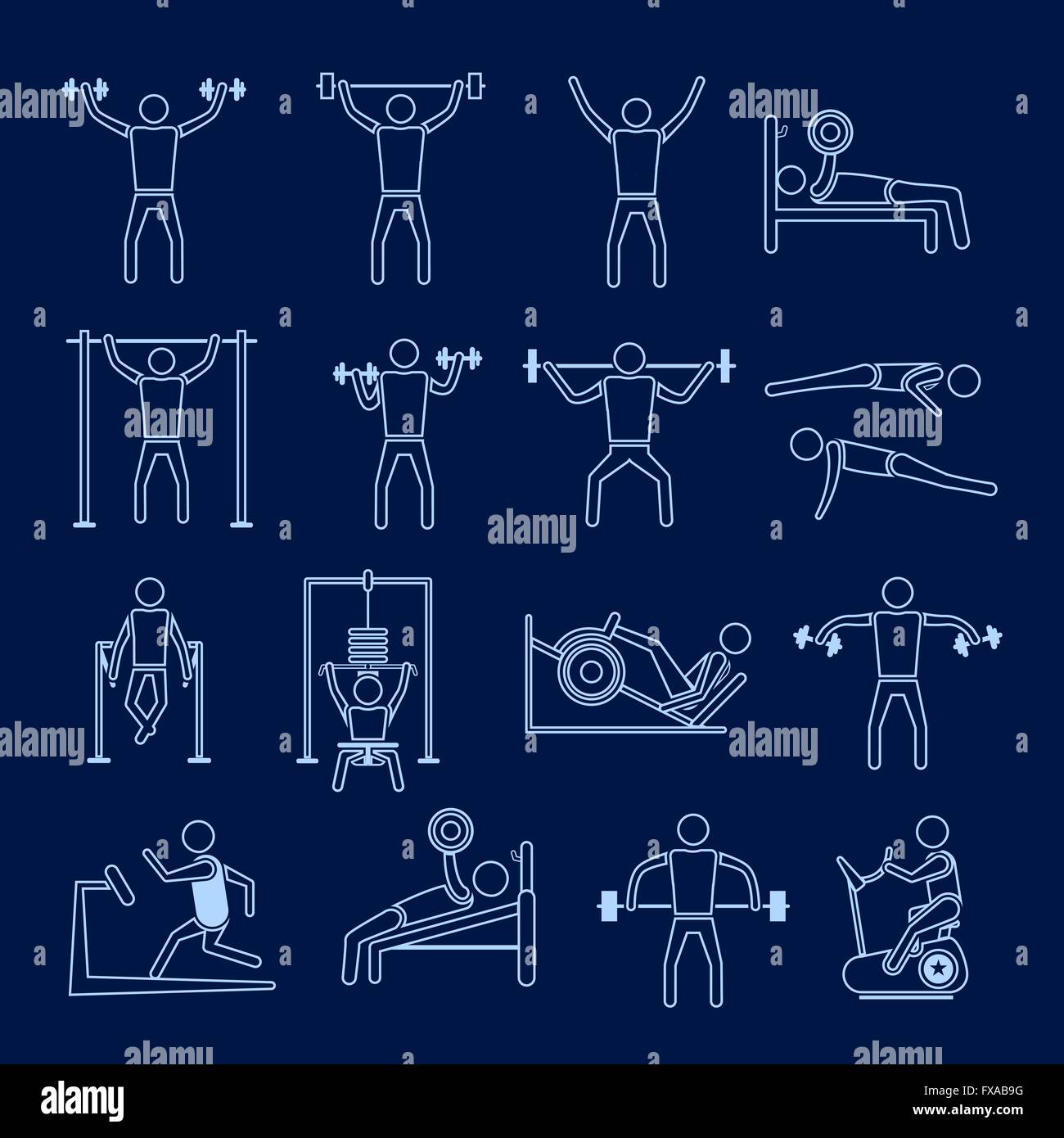 Workout training icons set outline Stock Vector Image & Art - Alamy
