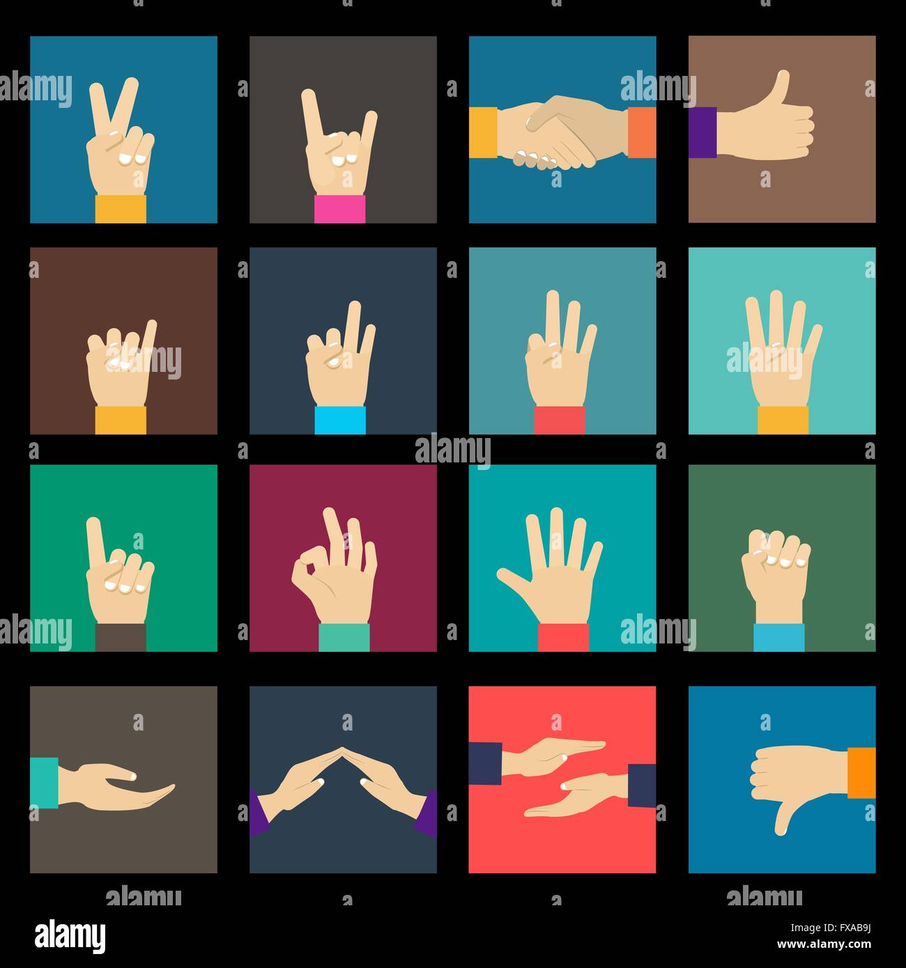 Hands icons set Stock Vector Image & Art - Alamy