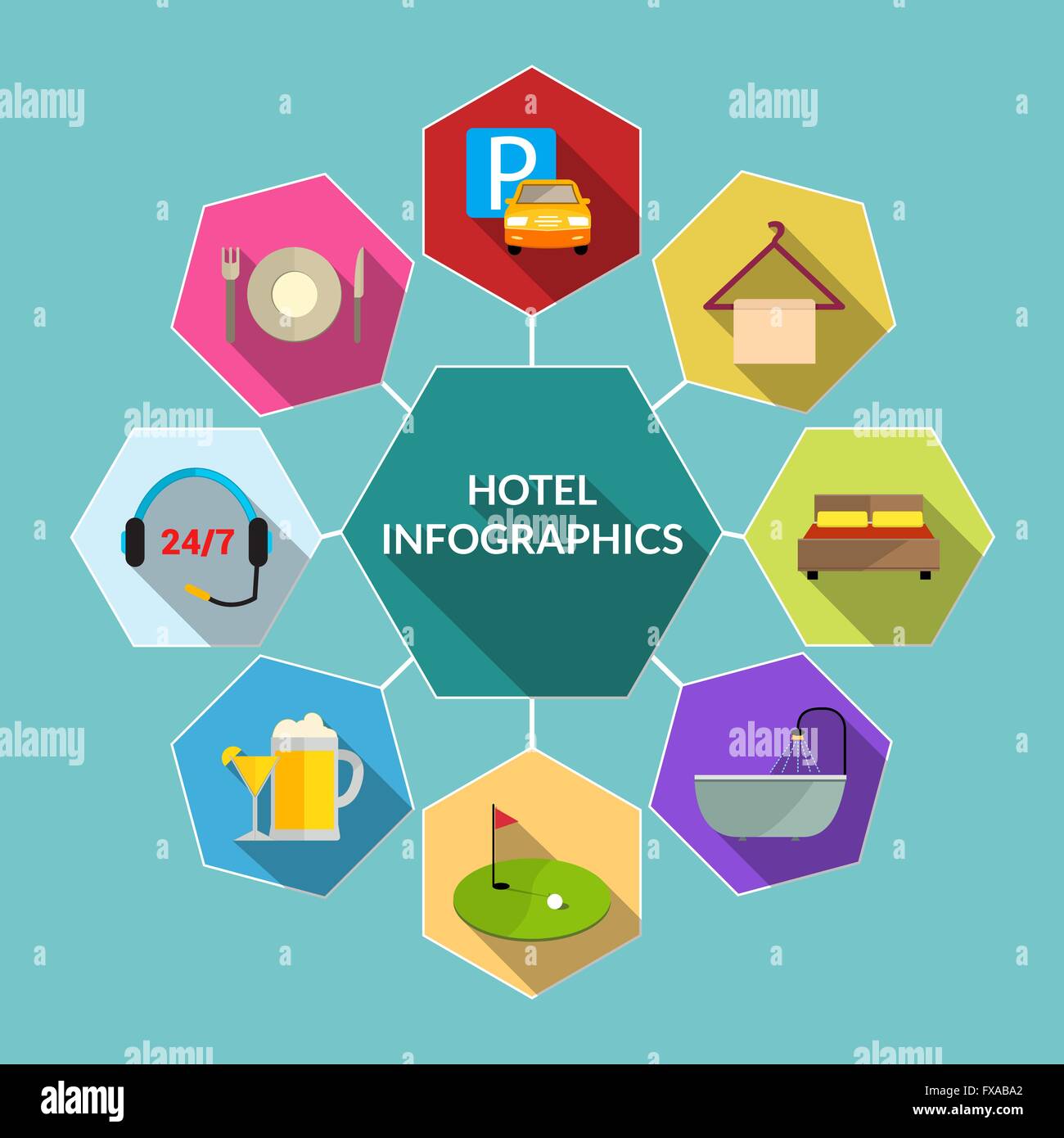 Hotel flat infographics Stock Vector Image & Art - Alamy