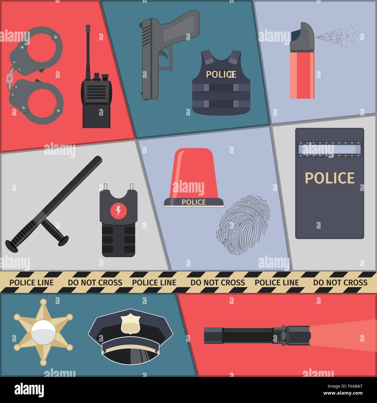 Police icons set Stock Vector Image & Art - Alamy